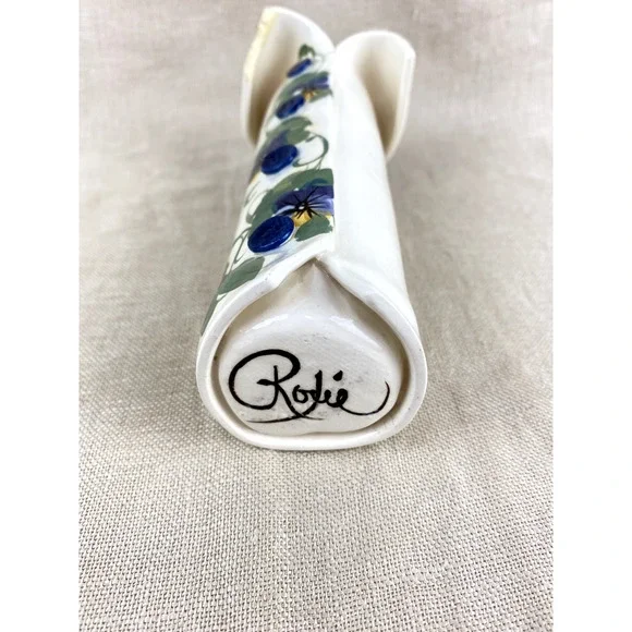 Handcrafted | Accents | Roxie Studio Pottery Hand Painted Pansies Vase ...